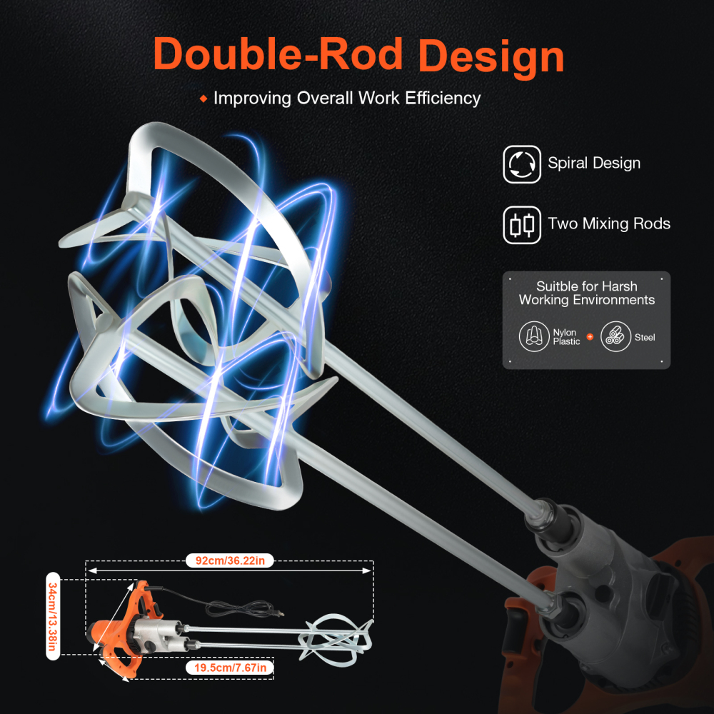 Double Paddle Mortar Mixer Cement Grout Mortar Mixer